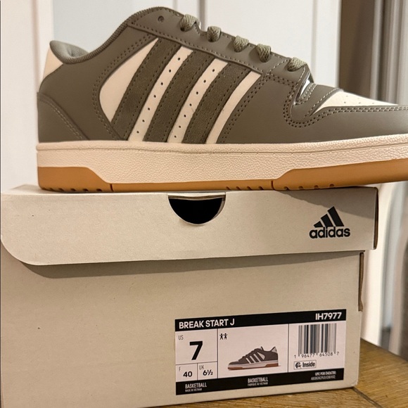 adidas | Shoes | Adidas Break Start J Sneakers Gray And White | Poshmark